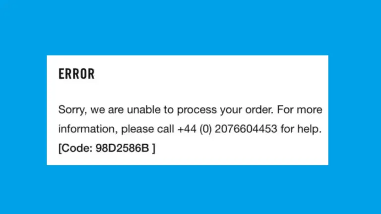 Nike Error Code 98D2586B [Simple Steps To Fix] [2025]