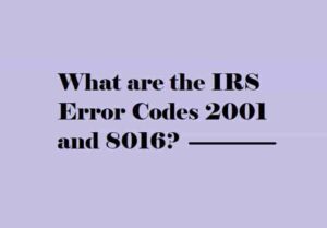 IRS Error Code 2001 and 8016: All information About These Errors