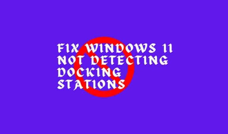 Windows 11 Not Detecting Docking Stations [Causes and Fixes]