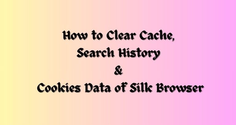 How to Clear Cache, Search History & Cookies Data of Silk Browser? [2025]